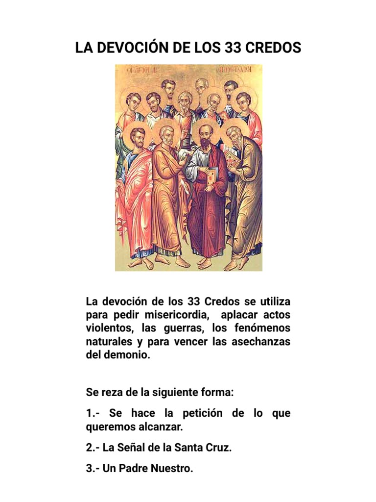 La Devocion de Los 33 Credos | Descargar gratis PDF | Oración | María ...