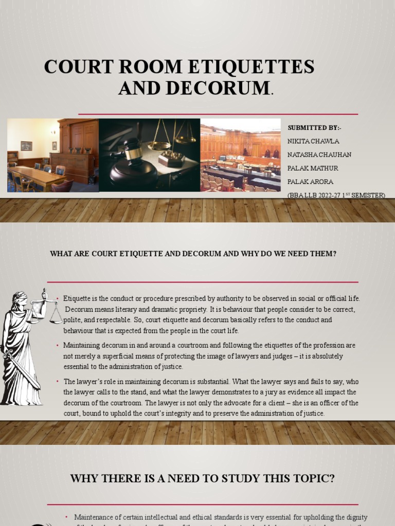 Court Room Ettiquates and Decorum | PDF | Judge | Courtroom