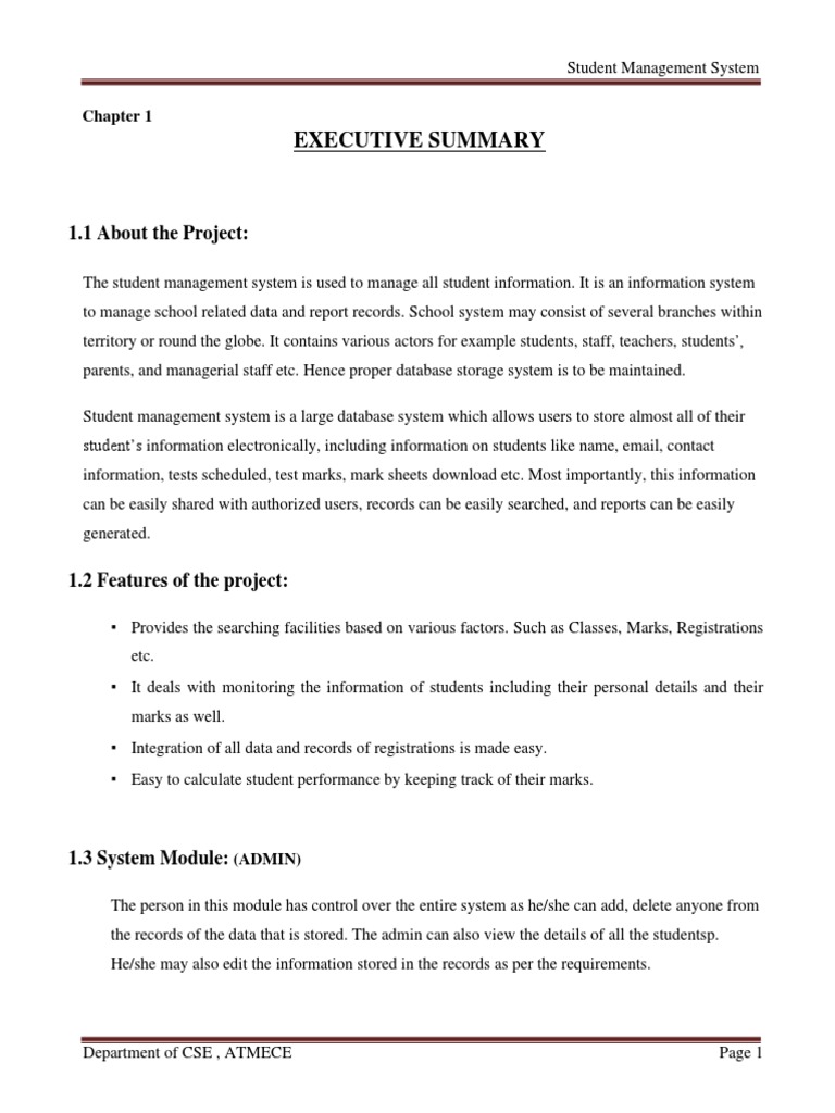 Student Management System Report... | PDF | Data Science | Databases