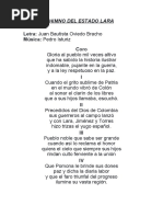 Himno del Estado Lara: Letra y Significado | PDF | Historia