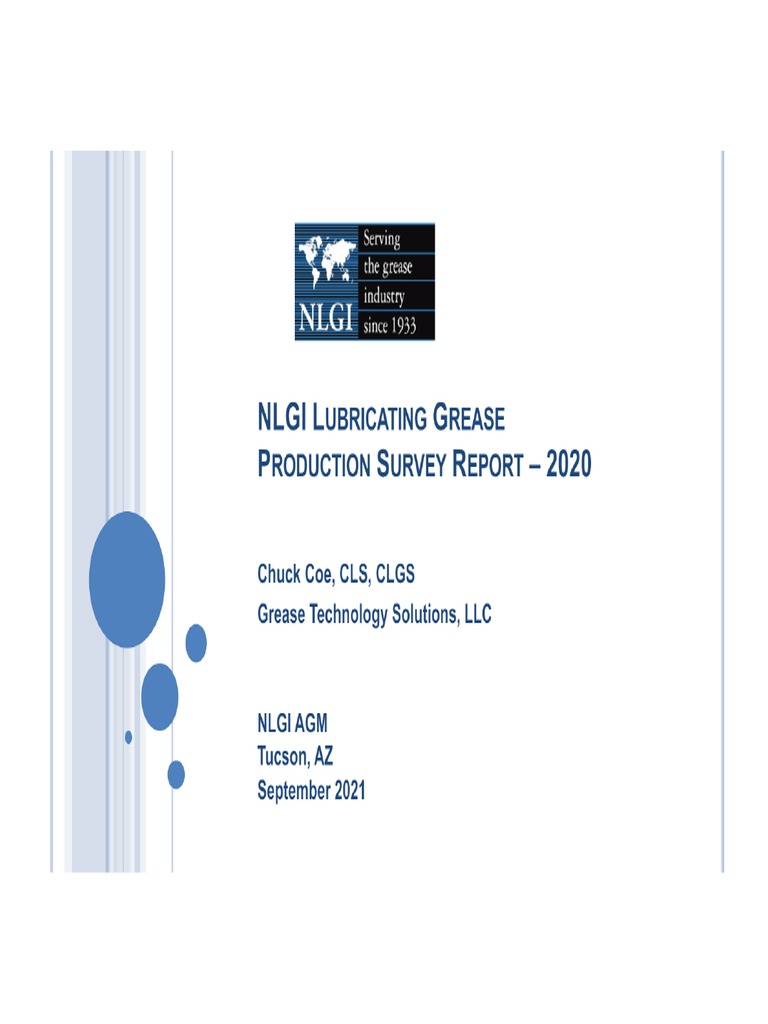Nlgi Lubricating Grease Production Survey Report | PDF