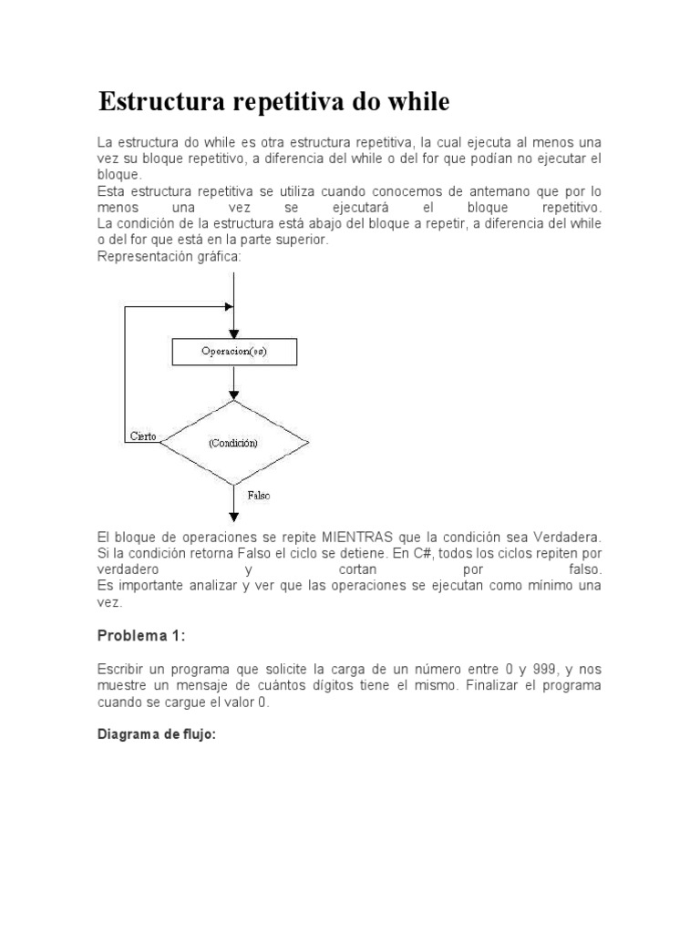 Estructura Repetitiva Do While | PDF | C Sharp (lenguaje de ...