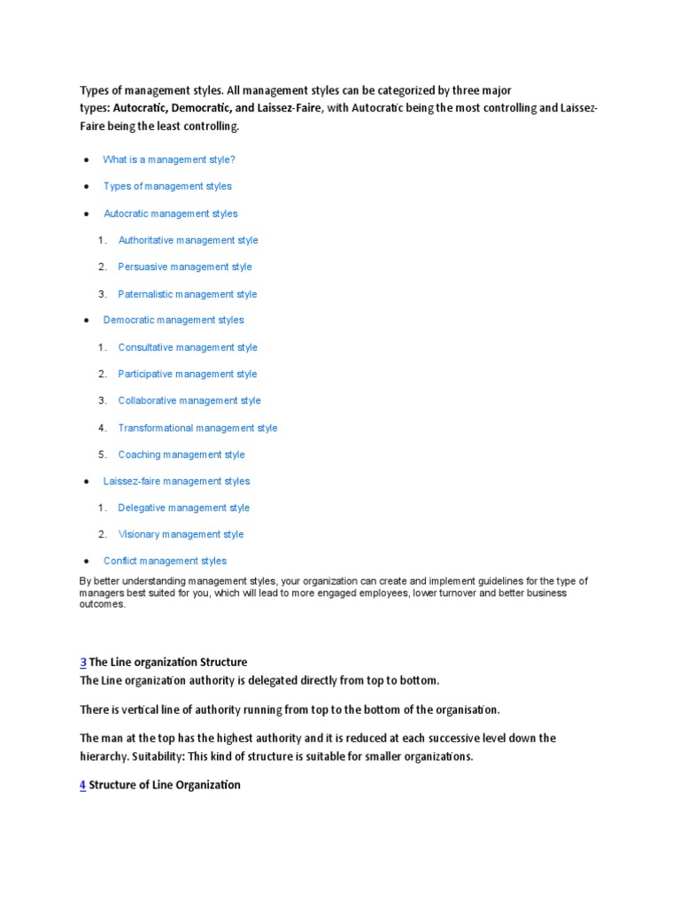Types of Management Styles | PDF | Economies | Business Economics