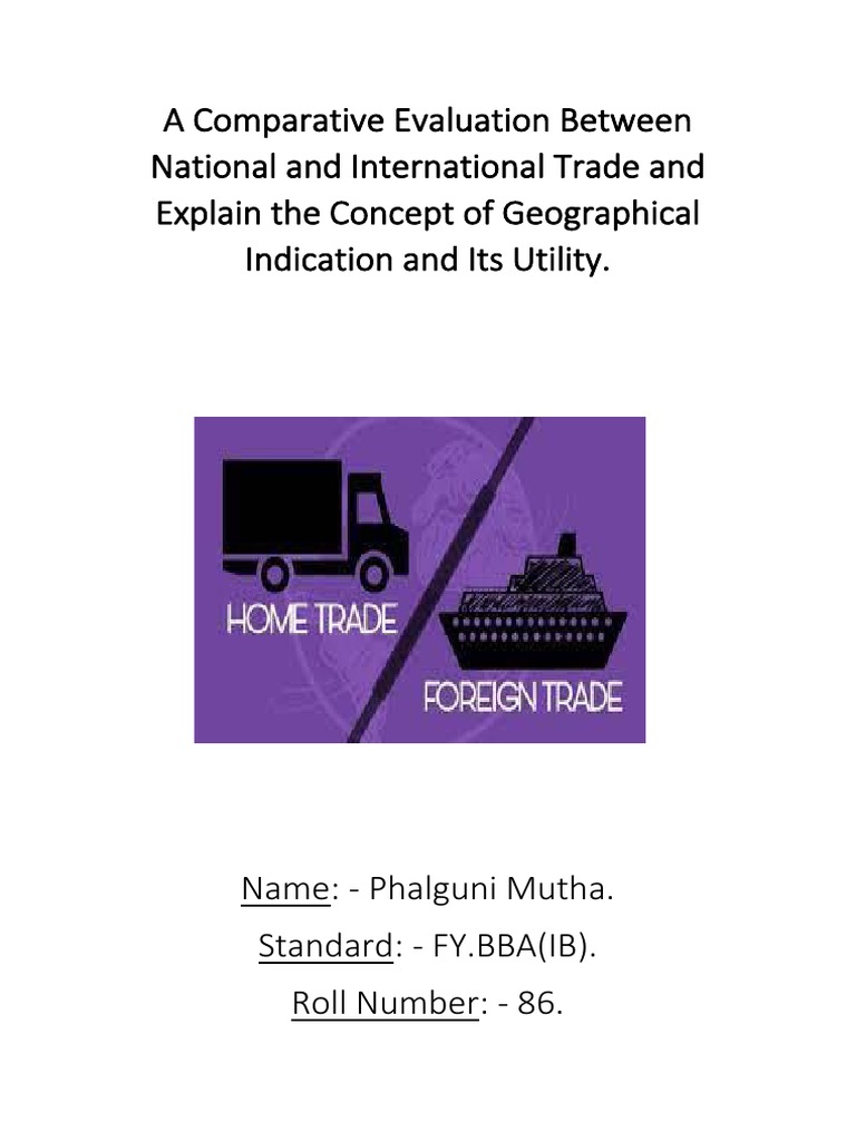 A Comparative Evaluation Between National and International Trade and ... A Comparative Evaluation Between National and International Trade and ...