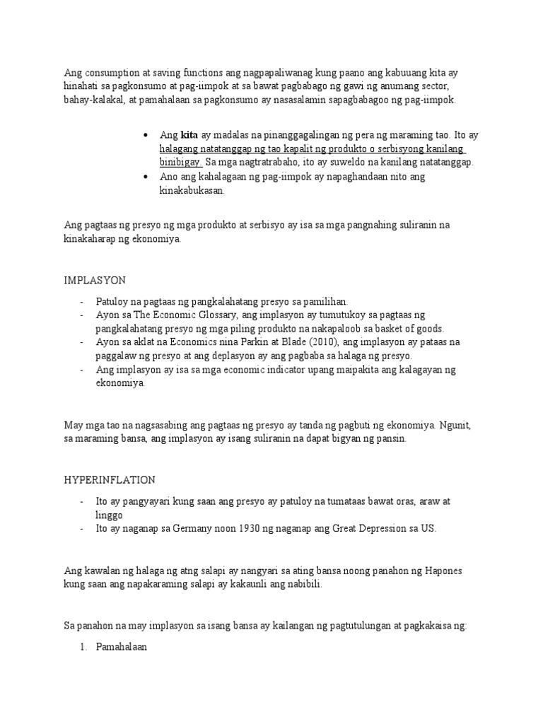 Ap Lesson 3 - Implasyon | PDF
