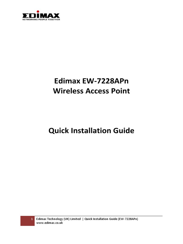 EW-7228APn - APMode Manual | Download Free PDF | Ip Address | Wireless Access Point