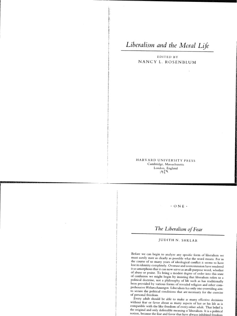 (Shklar, 1989) The Liberalism of Fear | PDF