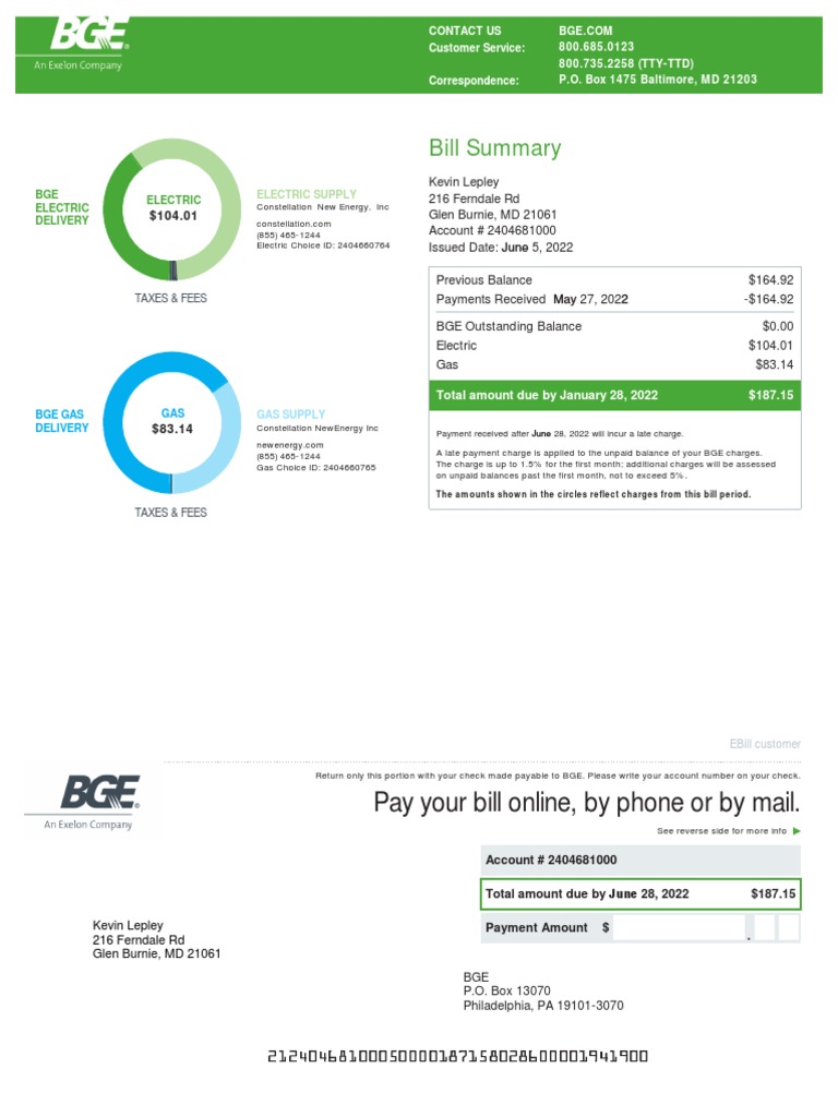 Pay Your Bill Online, by Phone or by Mail.: Taxes & Fees | PDF | Water ...