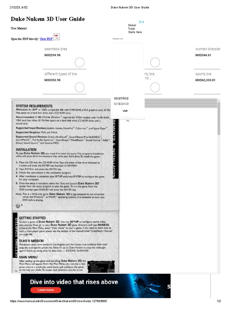 Duke Nukem 3D User Guide | PDF
