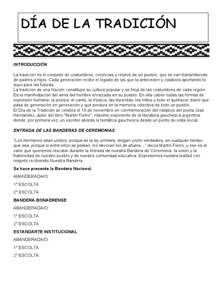 Acto Día de La Tradición | PDF | Tradiciones