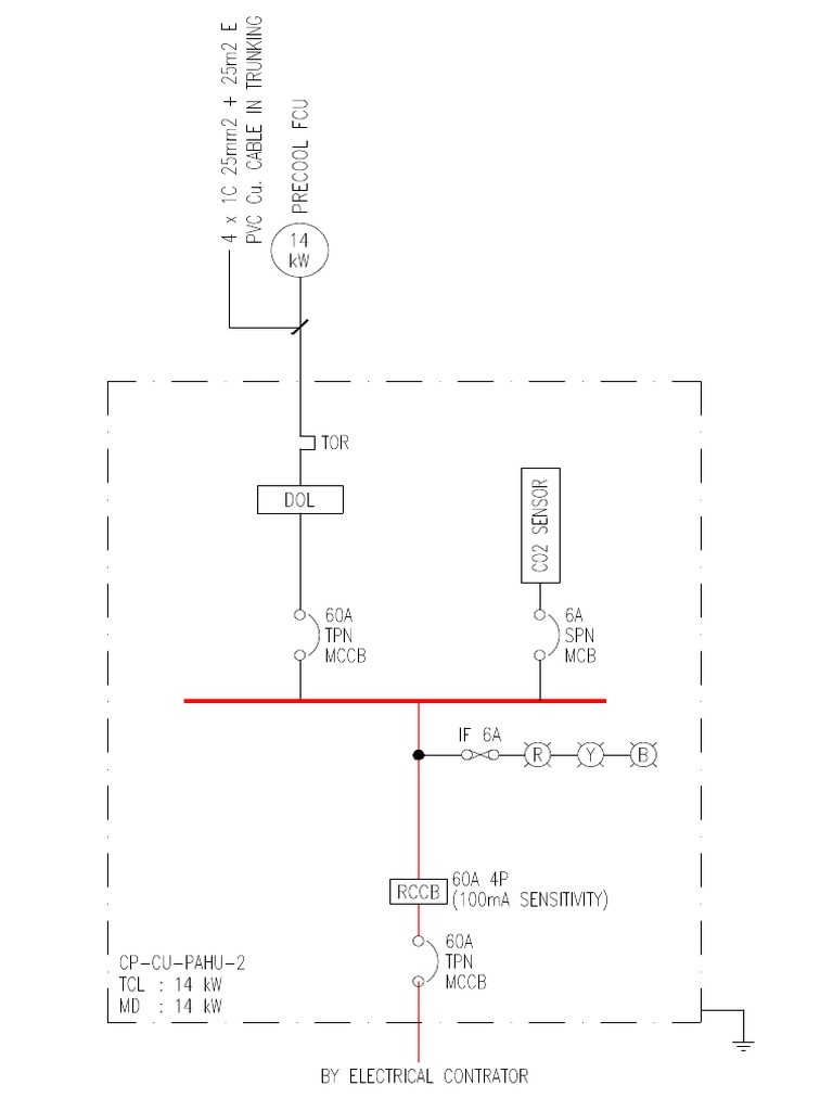 Single Line Diagram For Precool FCU | PDF