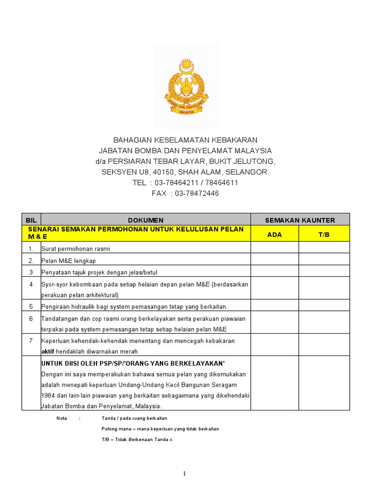 Muat Borang M&E Check List | PDF