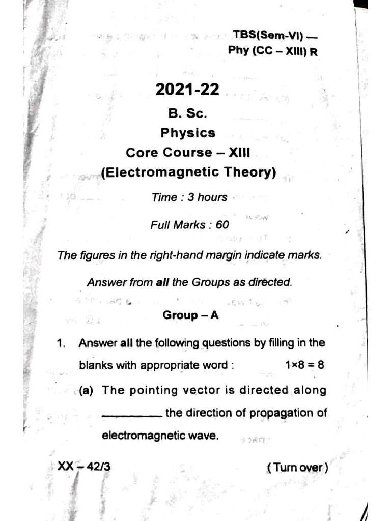 6 TH Sem Question Paper | PDF