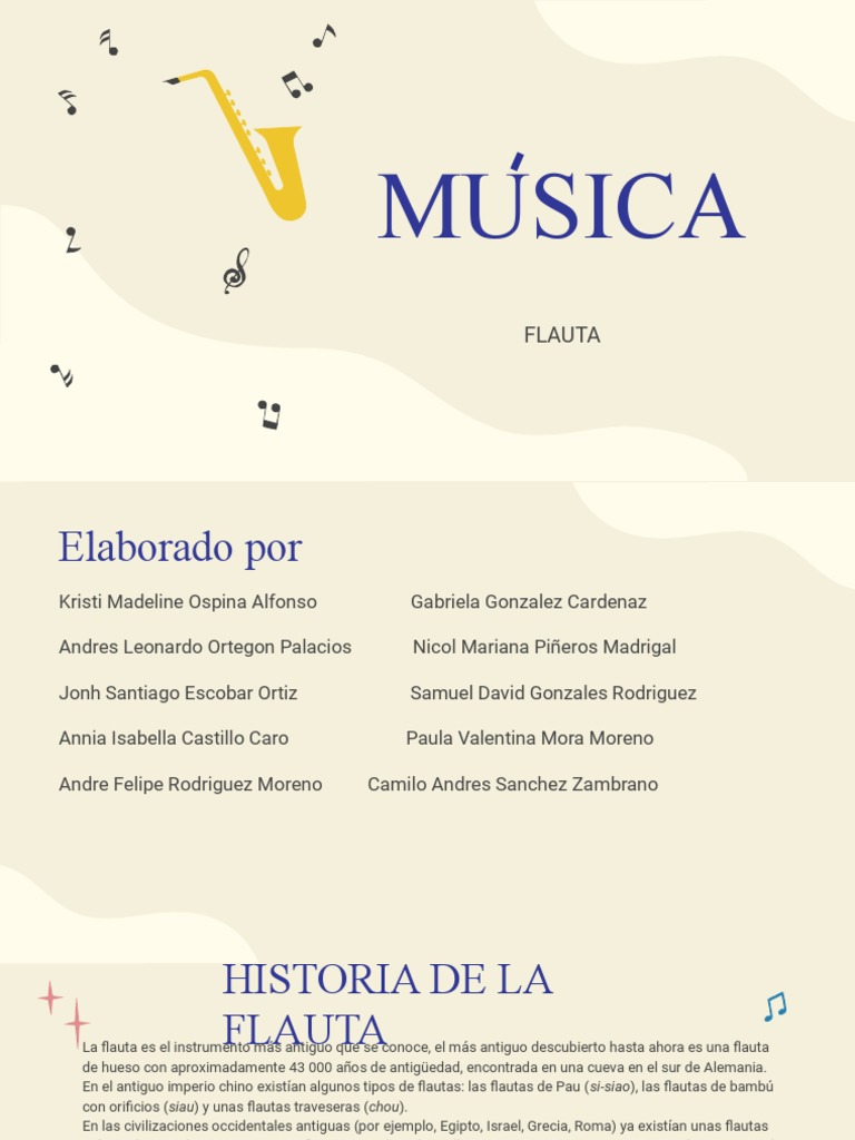 Historia y Tipos de Flautas | PDF | Flauta | Organologia Elemental