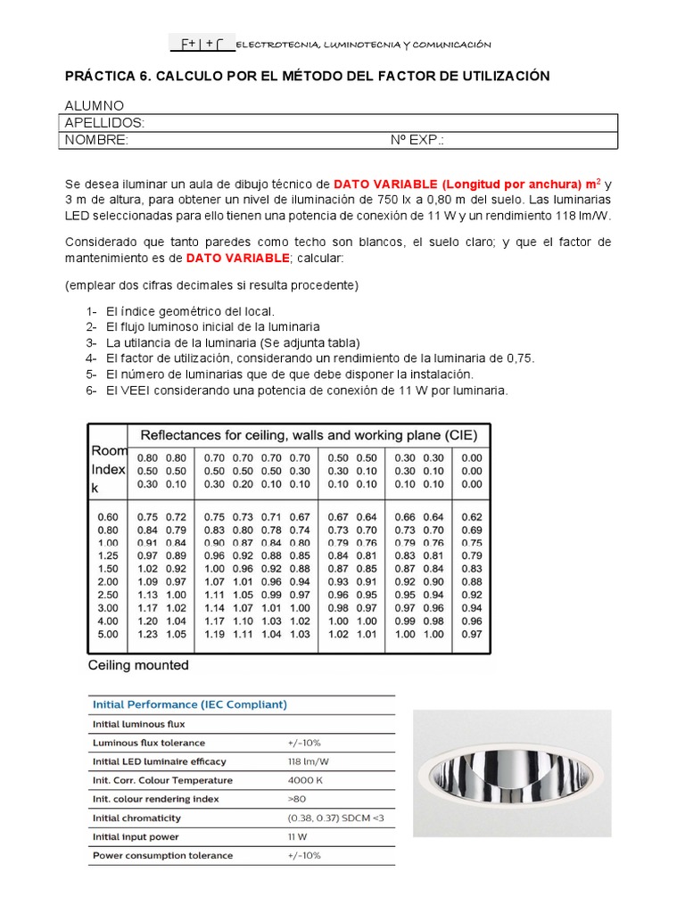 Practica 6 Factor de Utilizacion | PDF Practica 6 Factor de Utilizacion | PDF