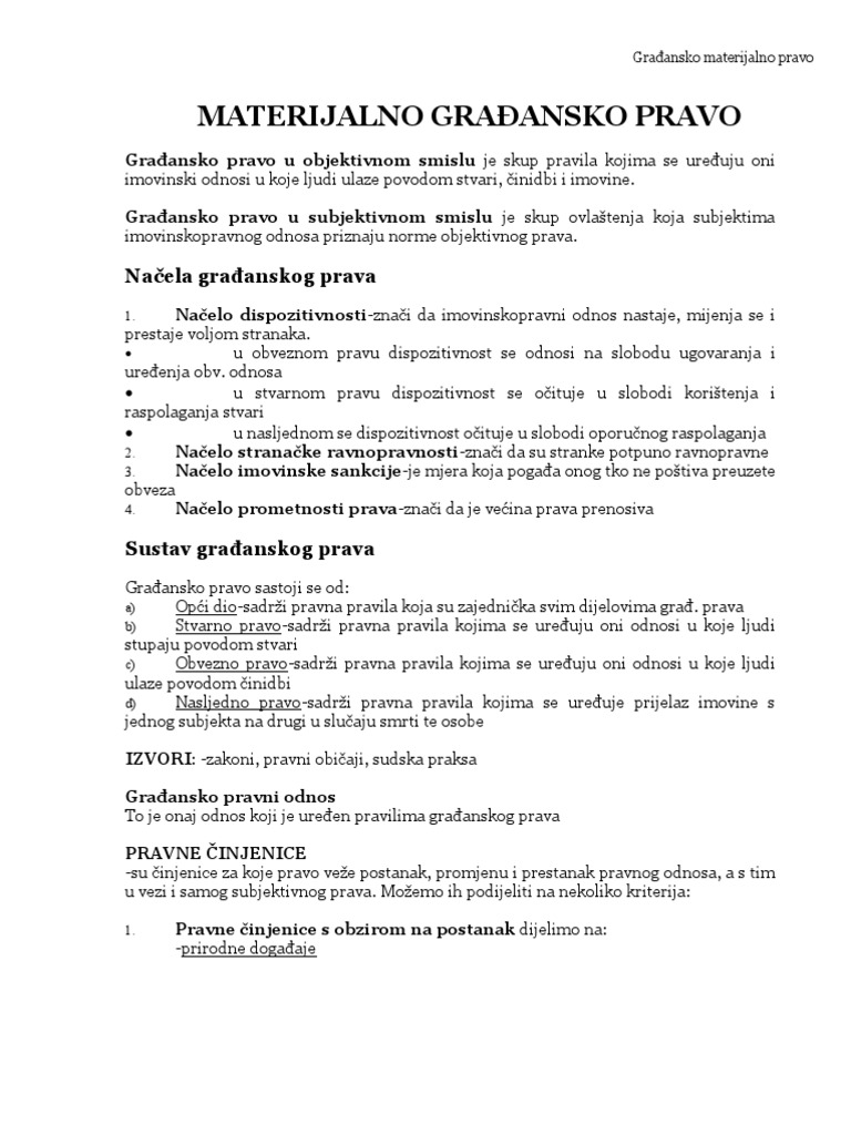 Skripta Iz Gradjanskog Prava | PDF