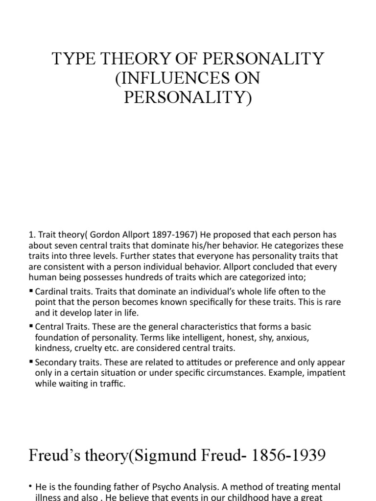 Understanding Type Theory of Personality | PDF | Id | Psychology