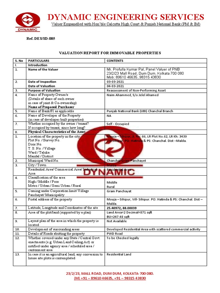Dynamic Engineering Services: Valuer Empanelled With Hon'ble Calcutta ...