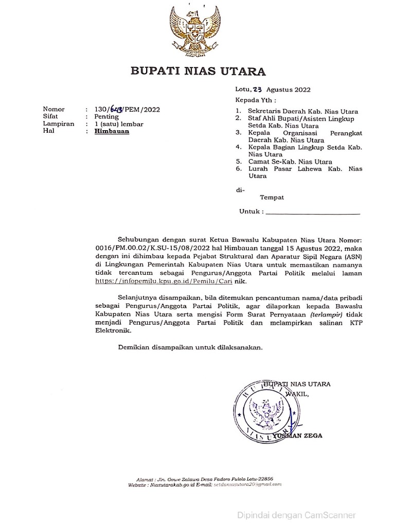 Surat Himbauan | PDF