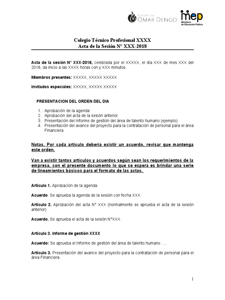 Como Redactar Una Acta De Reunion