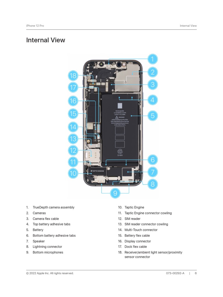Iphone-12-Pro-07300292a-Repair-Internal View & Screw Position | PDF | I ...