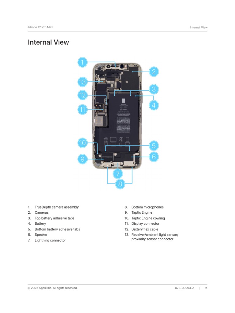 Iphone-12-Pro-Max-07300293a-Repair-Internal View & Screw Position | PDF