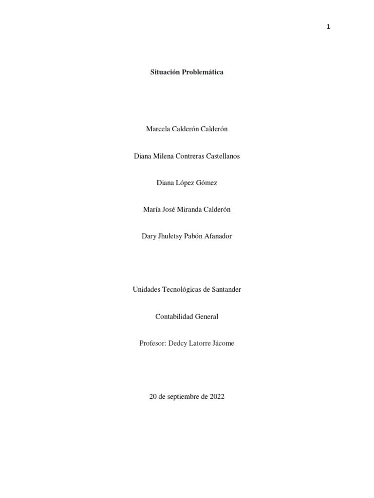 Situacion Problematica Contabilidad | PDF | Contabilidad | Bancos