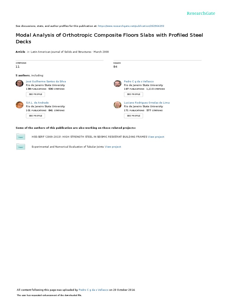 Modal Analysis of Orthotropic Composite Floors Sla | PDF | Beam ...
