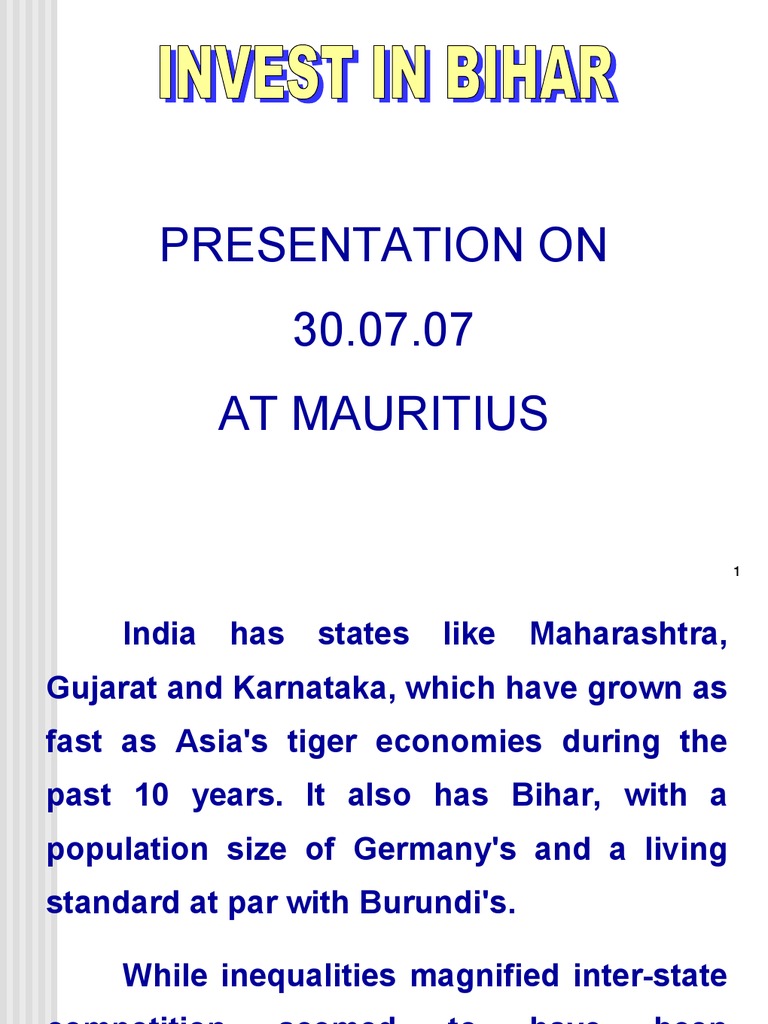Bihar Economic Development Challenges & Strategies | PDF | Foreign ...