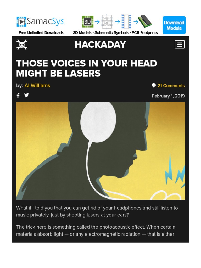 Those Voices in Your Head Might Be Lasers - Hackaday | PDF | Electromagnetism | Electromagnetic ...