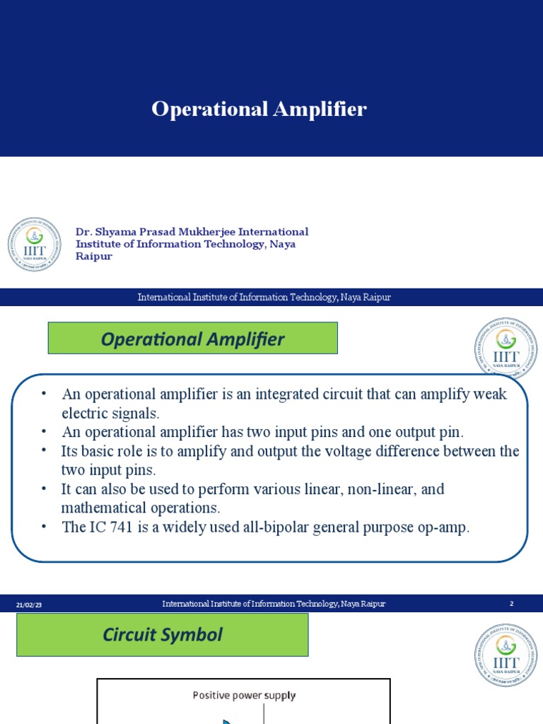 Week 2 - Lecture 4 - Analog Electronics | PDF | Operational Amplifier ... Week 2 - Lecture 4 - Analog Electronics | PDF | Operational Amplifier ...