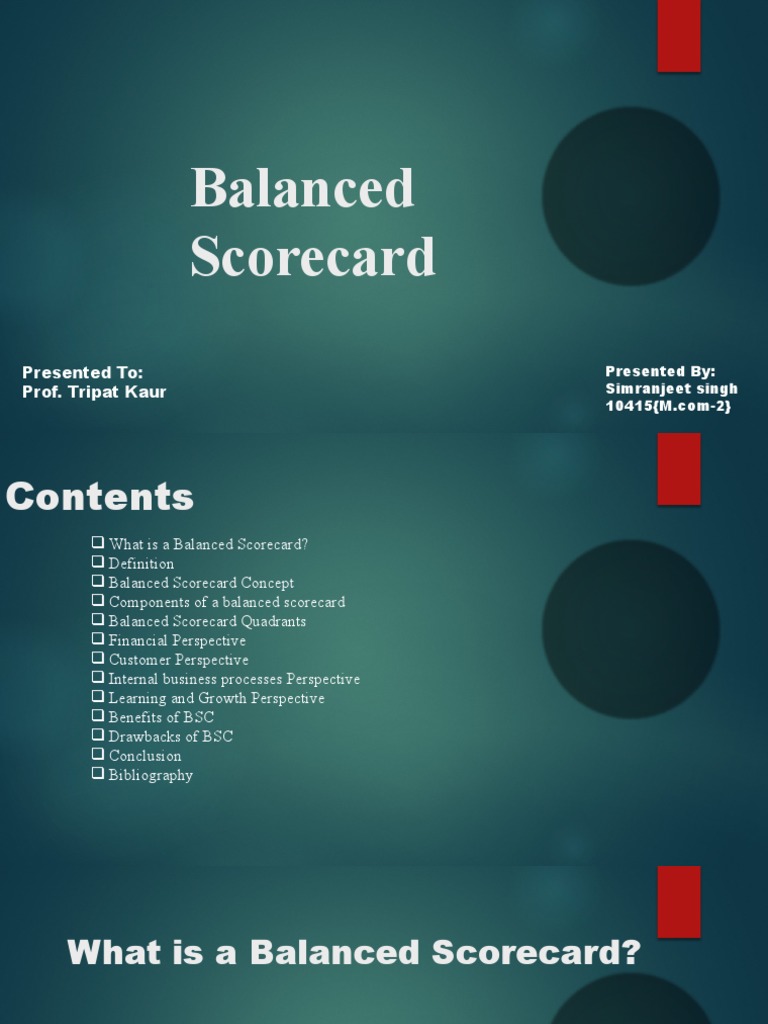 A Comprehensive Overview of the Balanced Scorecard Framework for ...