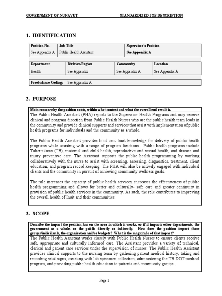 Public Health Assistant Job Overview | PDF | Tuberculosis | Public Health
