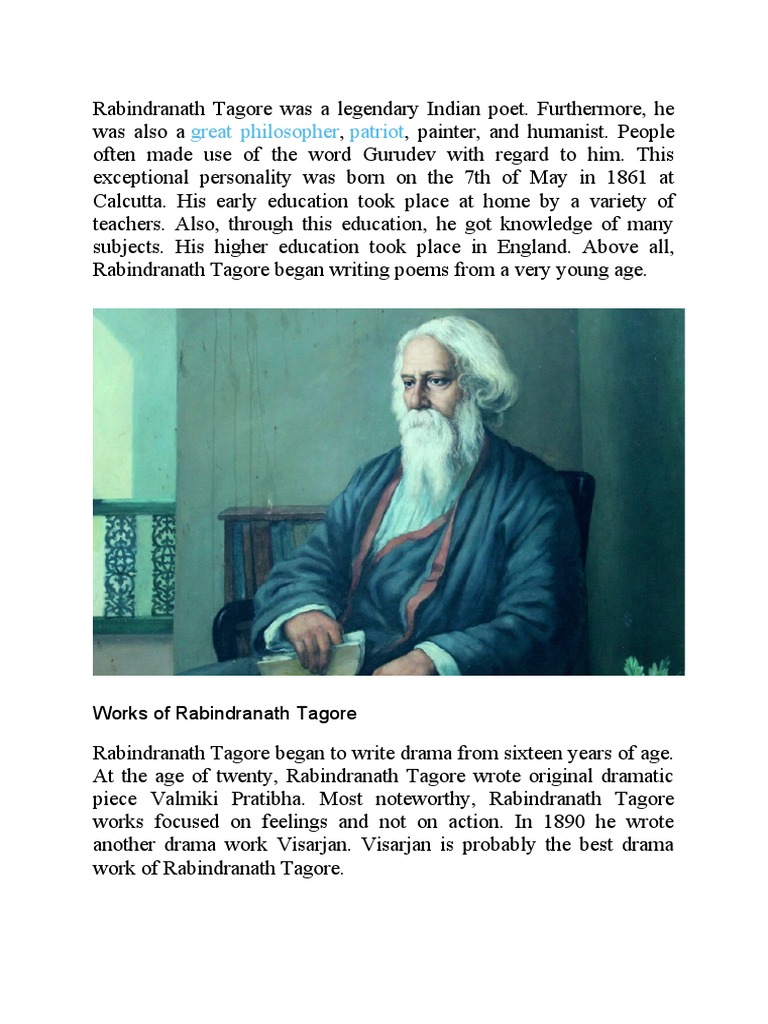 Rabindranath Tagore Was A Legendary Indian Poet | PDF | Poetry