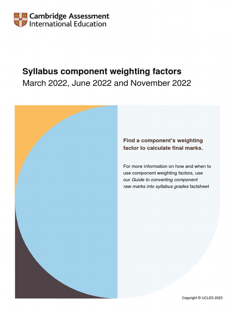 Syllabus Component Weighting Factors | PDF