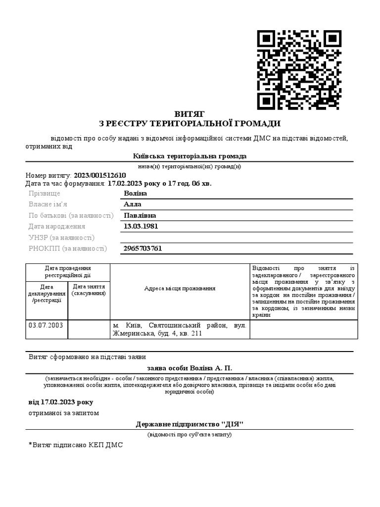 Витяг про місце проживання від 2023 02 17 17 06 Pdf