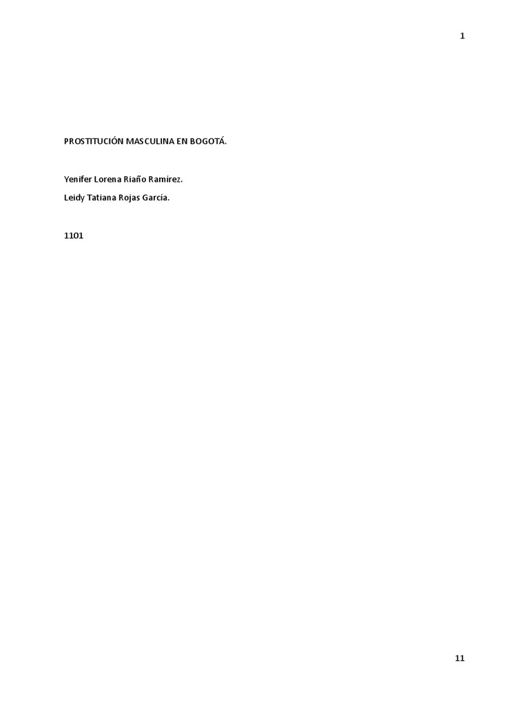 Proyecto Once. Lorena Ramirez - Tatiana Rojas | Descargar gratis PDF | Prostitución ...