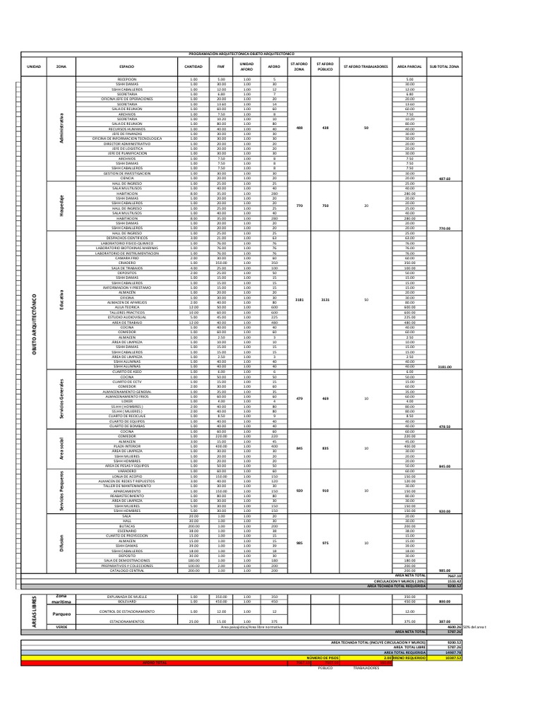 Programacion Previa Arquitectonica | PDF