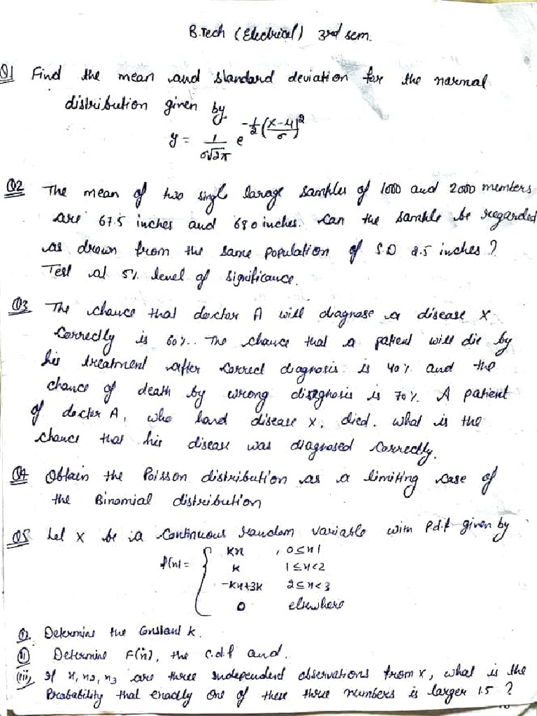 Assignment (B.tech (El) 3rd Sem | PDF