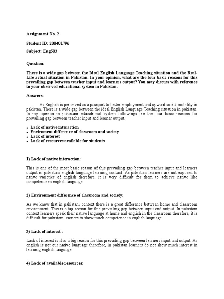 Assingment No 2 Eng201 | PDF