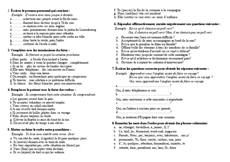 Futur Simple 1 | PDF