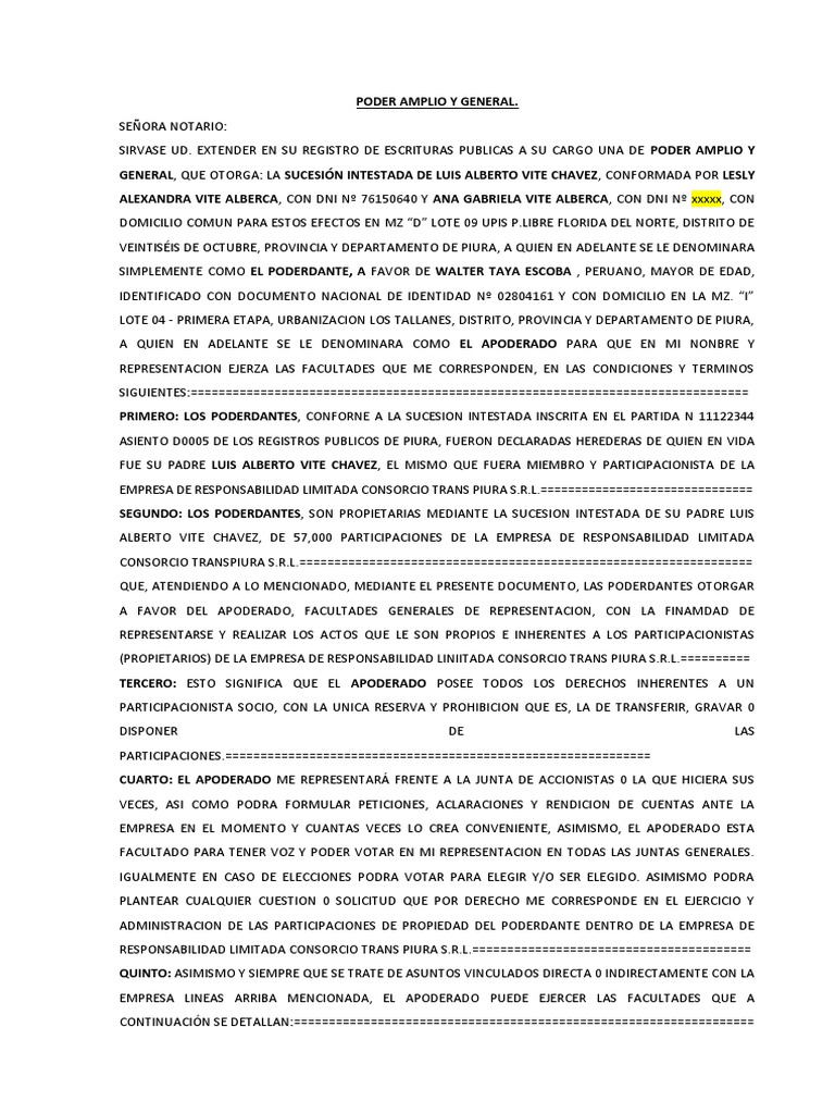 Minuta de Otorgamiento de Poder - Walter Taya | PDF | Ley procesal | Justicia