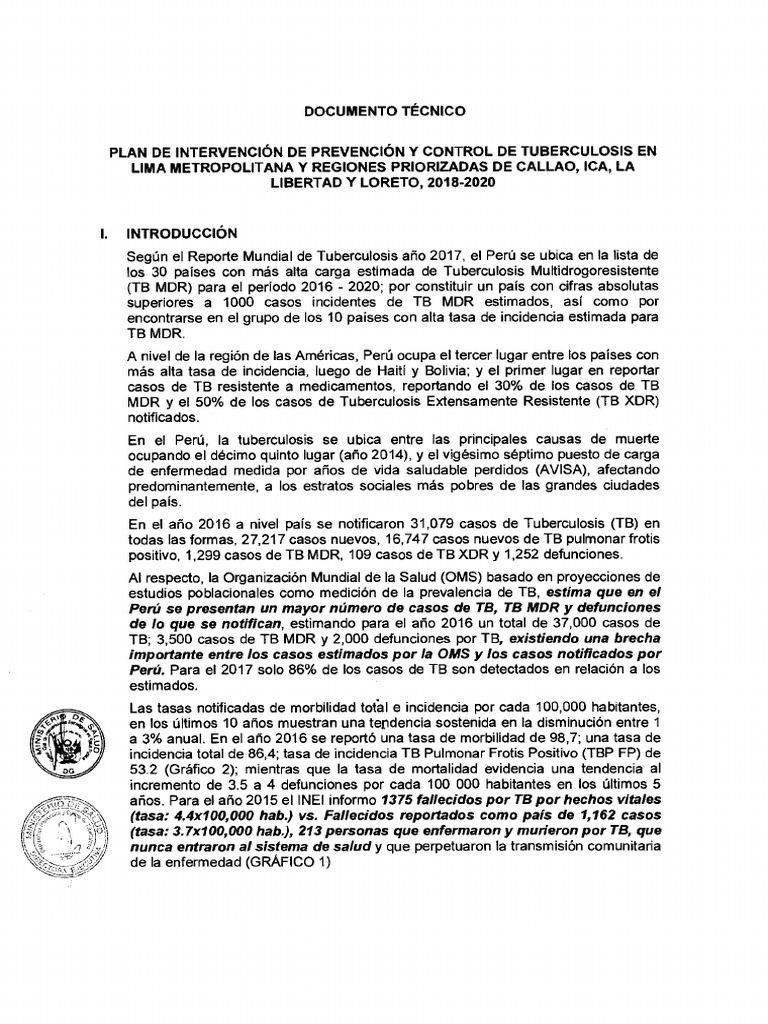 Plan TBC | PDF | Tuberculosis | Medicina CLINICA