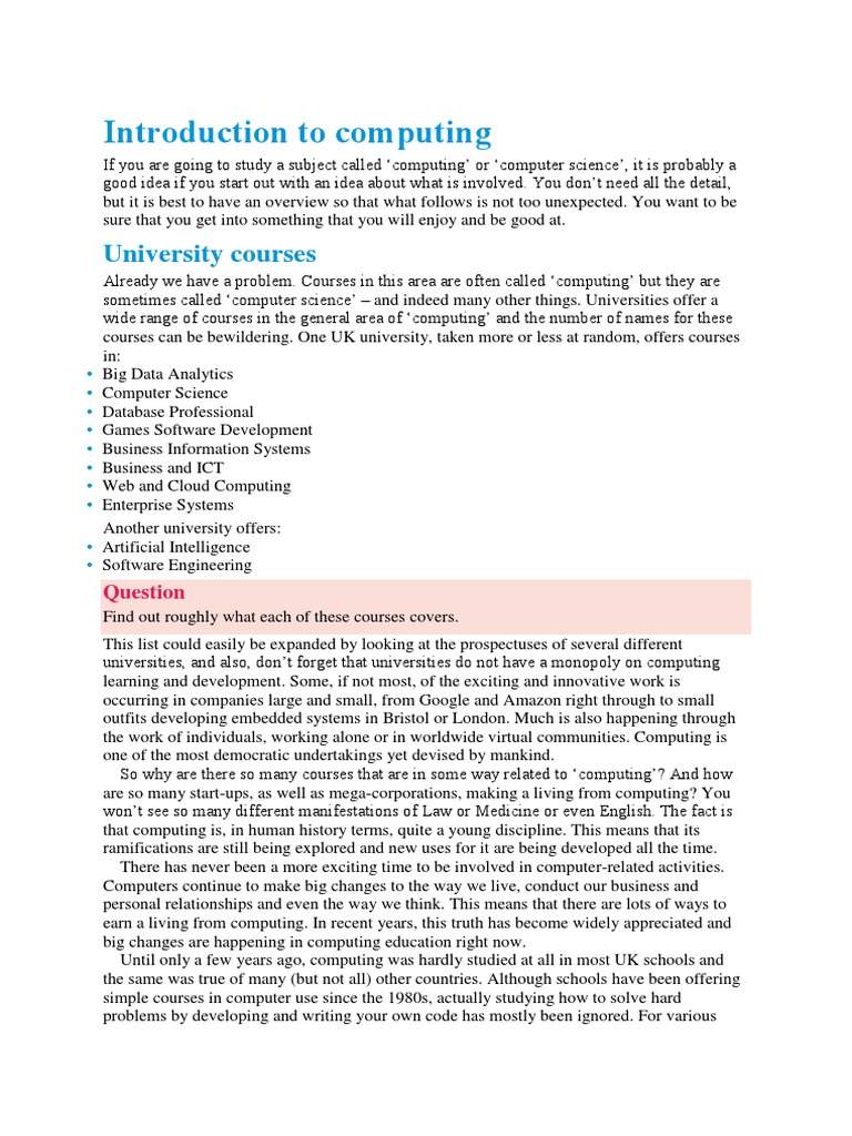 Computing Textbook | PDF | Computer Program | Programming