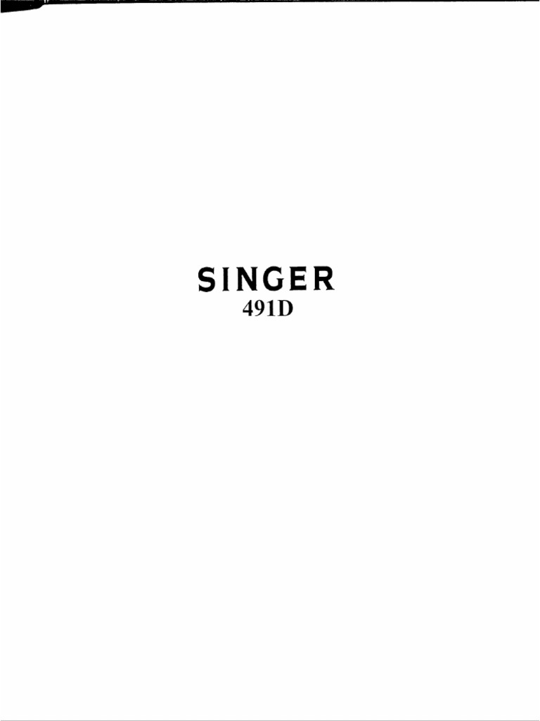 Singer 491 Plain Sewer Manual | PDF