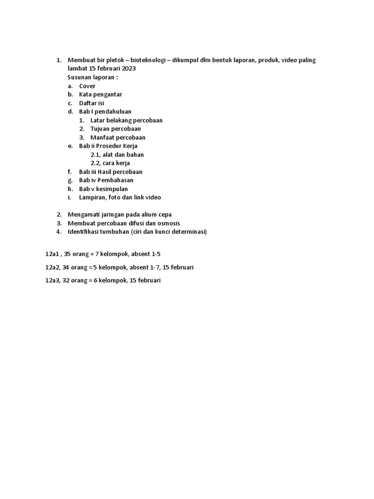 Uprak Bio Dan Membuat Bir Pletok | PDF