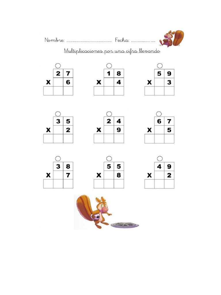 Ejercicios de Multiplicación 4 | PDF