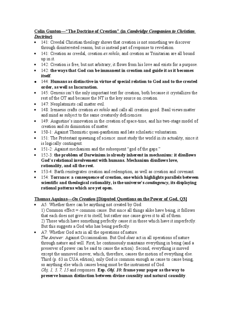 Science and Doctrine of Creation | PDF | Naturalism (Philosophy) | God