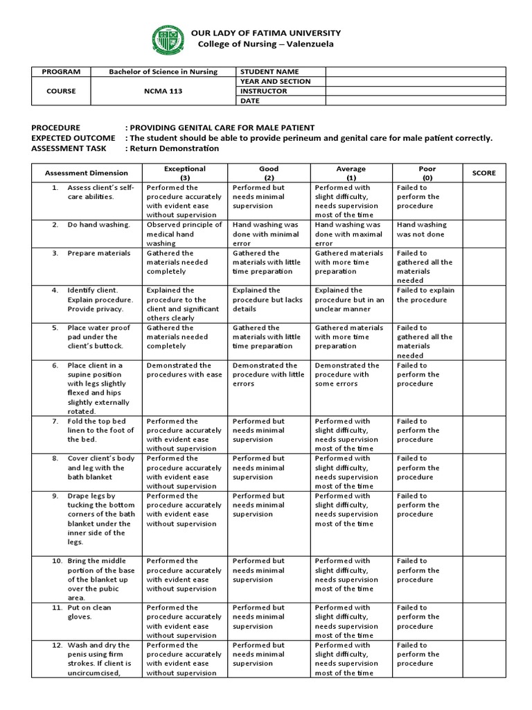 Genital Care (Male) | PDF | Health Care | Medicine