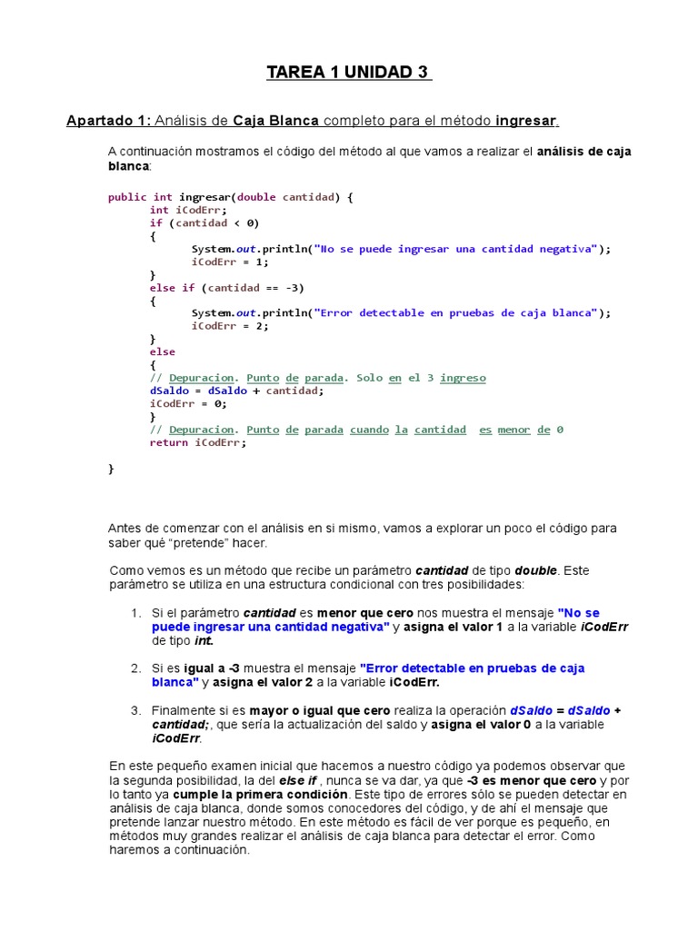 Análisis Caja Blanca y Negra en Java | PDF | Ciencias de la Computación ...